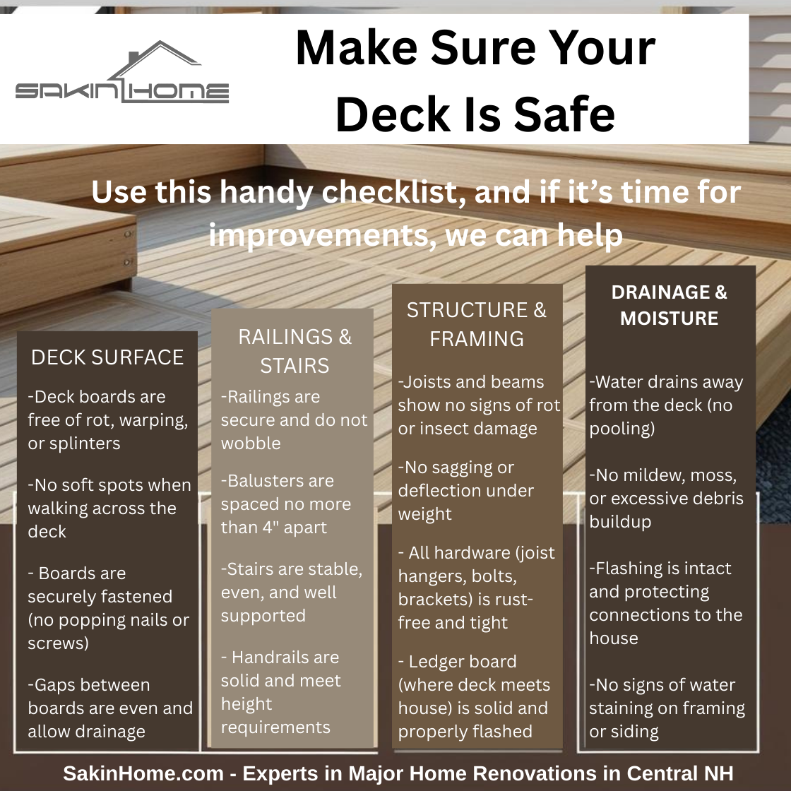 Deck Safety Inspection Checklist for Vacation Homes in Central New ...